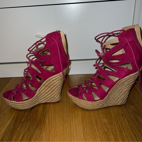 Charlotte Russe | Shoes | Magenta Wedges | Poshmark